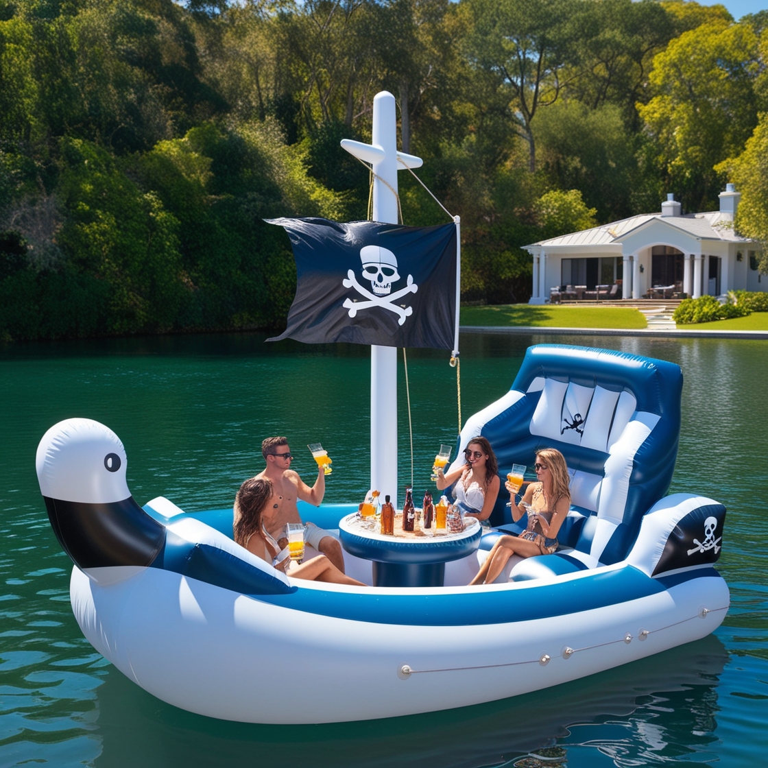 Pirate Ship Lake Floats: Inflatable Adventure on the Water - Novel Designs