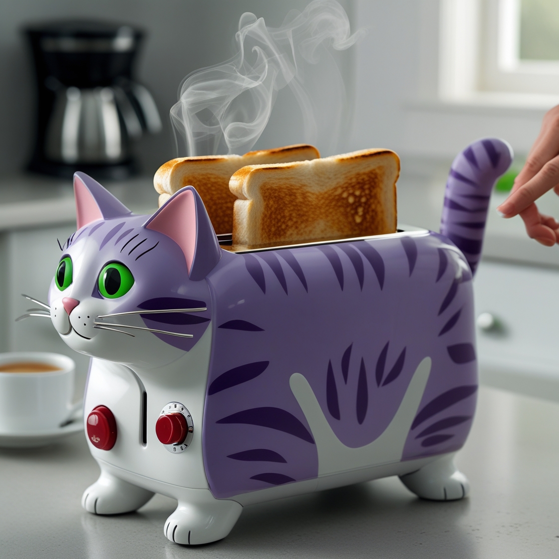 Funny Cat Toaster with Toast Imprints – Add Whimsy to Your Morning ...