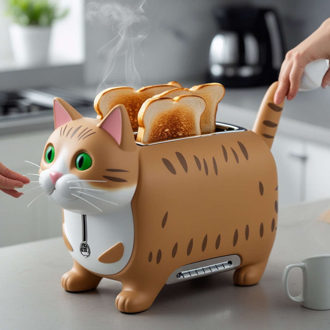Funny Cat Toaster with Toast Imprints – Add Whimsy to Your Morning ...