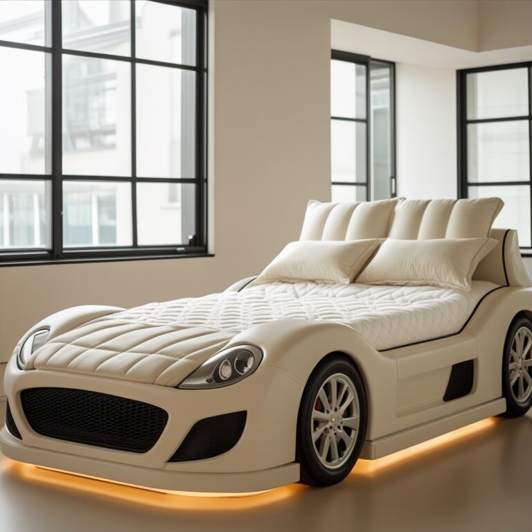 Car-Shaped Bed with LED Lights: The Perfect Upgrade for a Cool Bedroom ...