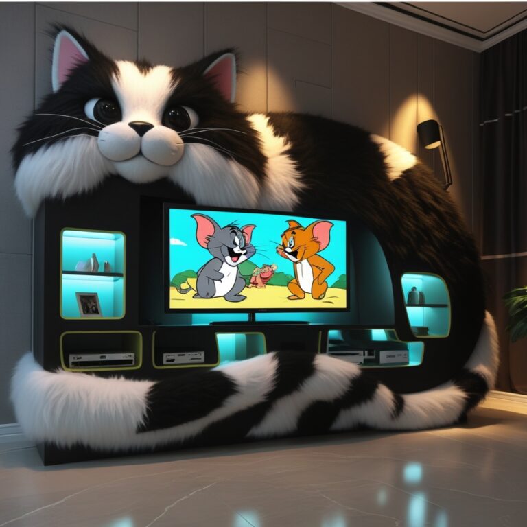 Cat-Shaped TV Stand: Unique Furniture for Cat Lovers - Novel Designs