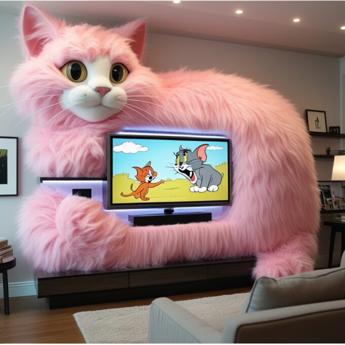 Cat-Shaped TV Stand: Unique Furniture for Cat Lovers - Novel Designs